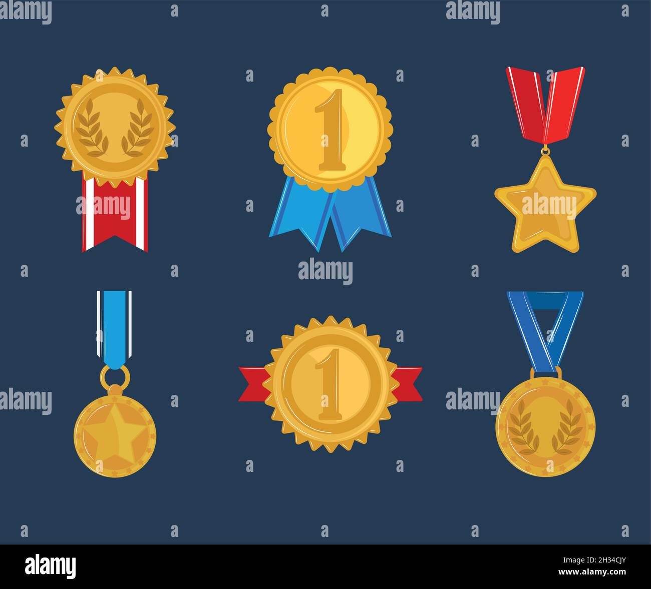 set of medal award Stock Vector Image & Art - Alamy