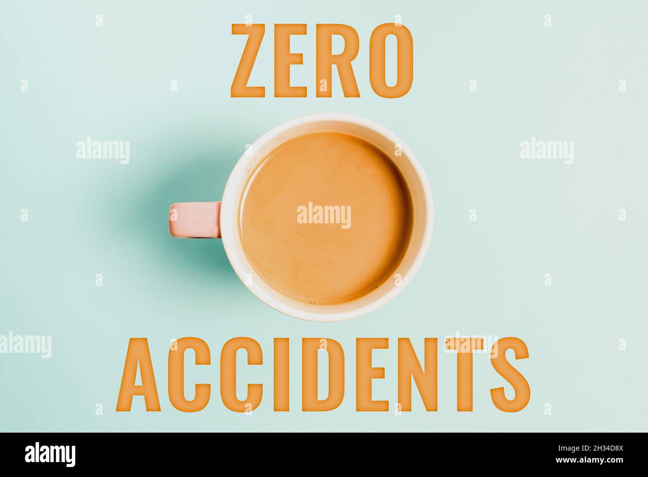 Conceptual caption Zero Accidents. Word for important strategy for ...
