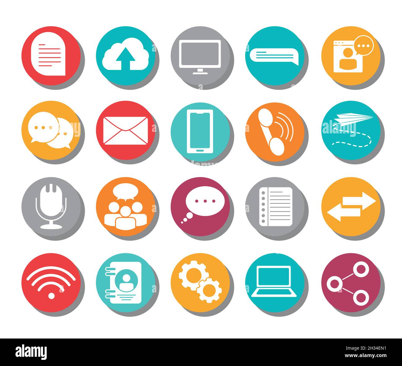 communication round icons Stock Vector Image & Art - Alamy