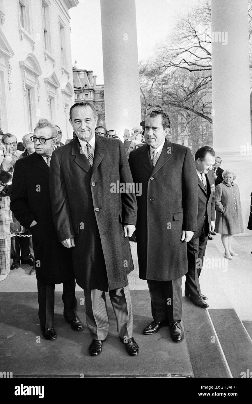 President johnson 1969 Black and White Stock Photos & Images - Alamy
