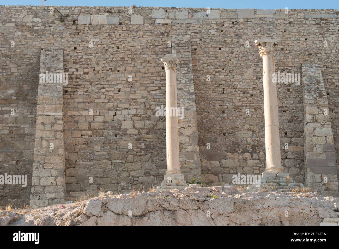 details of the construction of the columns of Acropolis in Athens in ...