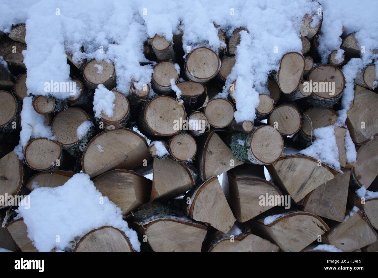 Firewood background - chopped firewood on a stack Stock Photo - Alamy