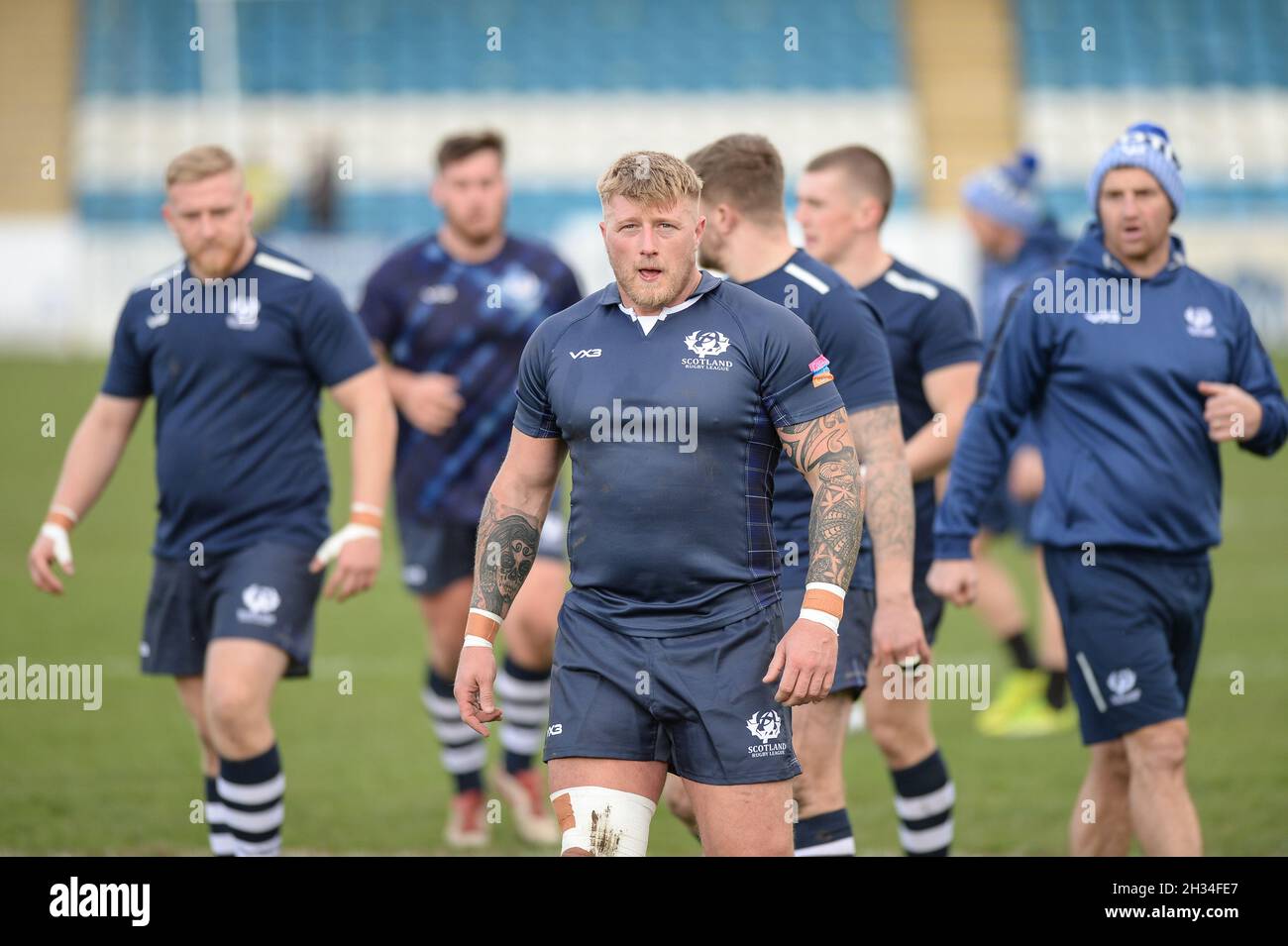 Featherstone, England - 24 October 2021 - Danny Addy of Scotland during ...