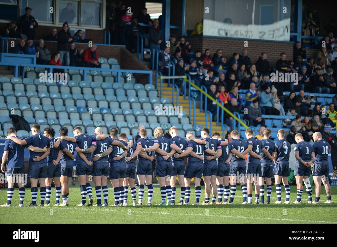 Featherstone, England - 24 October 2021 - Scotland team line up before ...