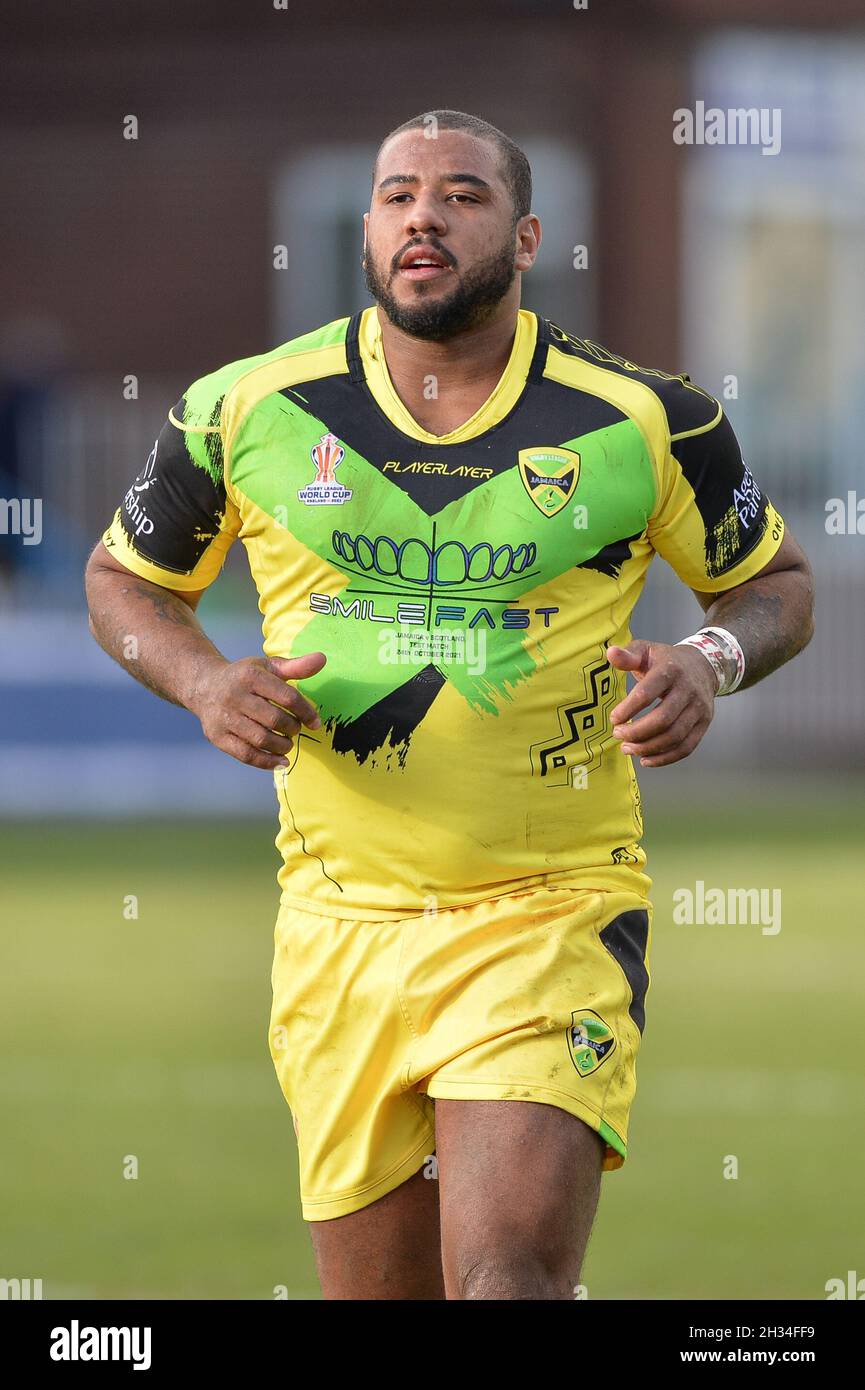 Featherstone, England - 24 October 2021 - Ross Peltier of Jamaica ...