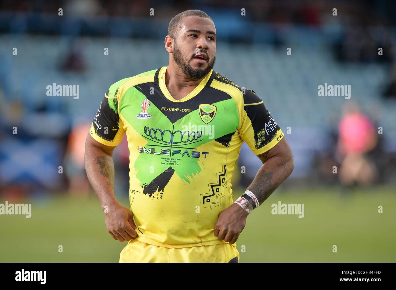 Featherstone, England - 24 October 2021 - Ross Peltier of Jamaica ...