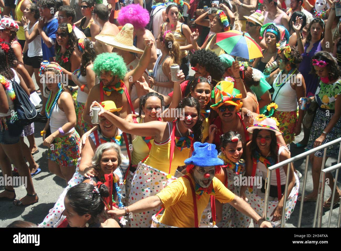 People celebrating in a parade at Carnival in Rio de Janeiro, Brazil ...