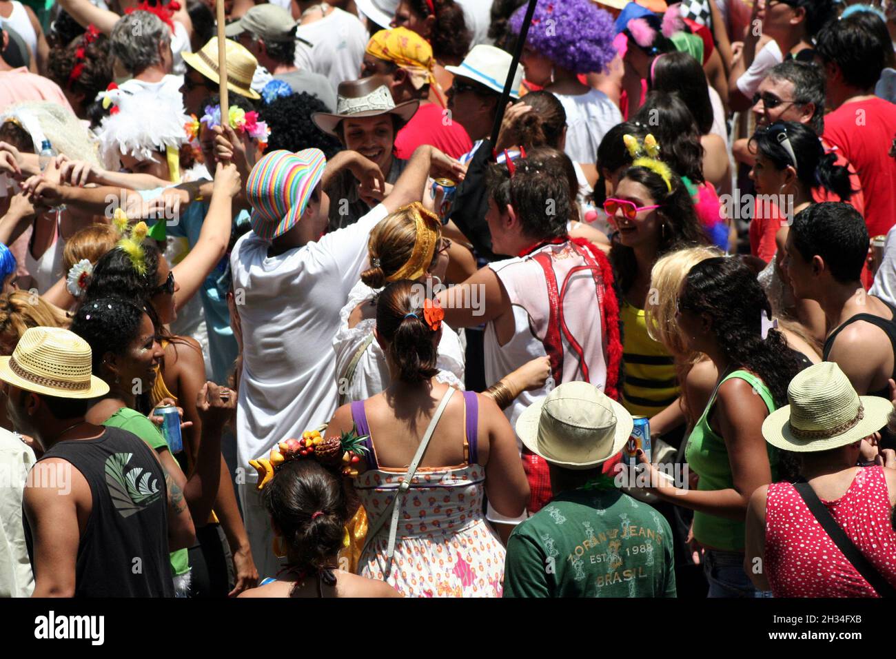 People celebrating in a parade at Carnival in Rio de Janeiro, Brazil ...