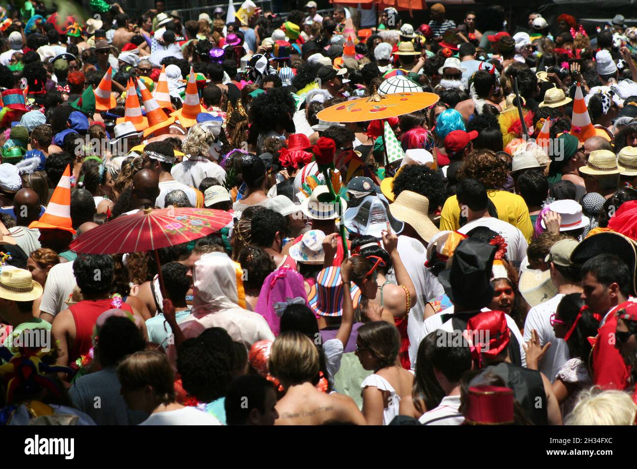 People celebrating in a parade at Carnival in Rio de Janeiro, Brazil ...
