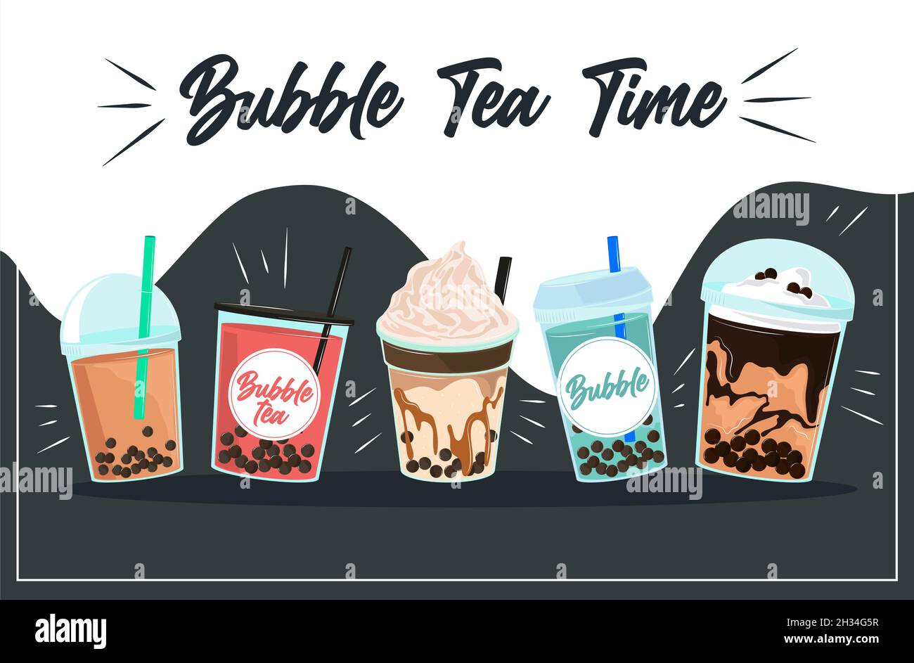 bubble tea time Stock Vector Image & Art - Alamy