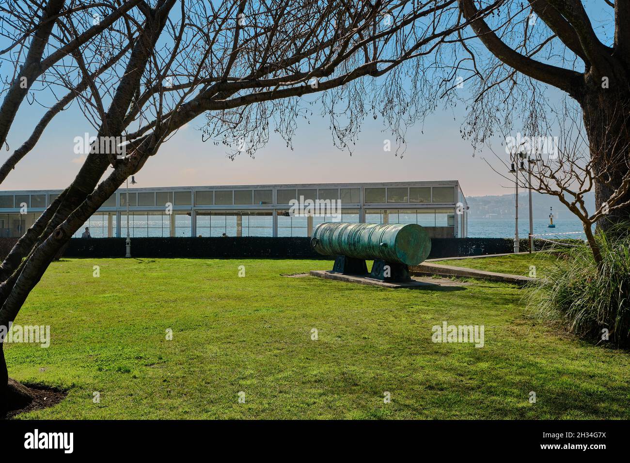 Old and ancient gun for protection of bosporus from enemies Stock Photo ...