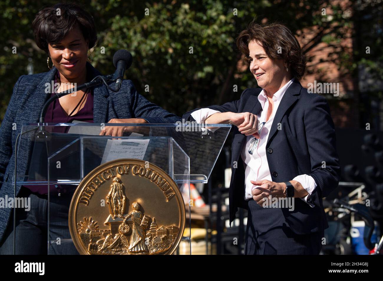UNITED STATES - OCTOBER 25: D.C. Mayor Muriel Bowser, left, and ...
