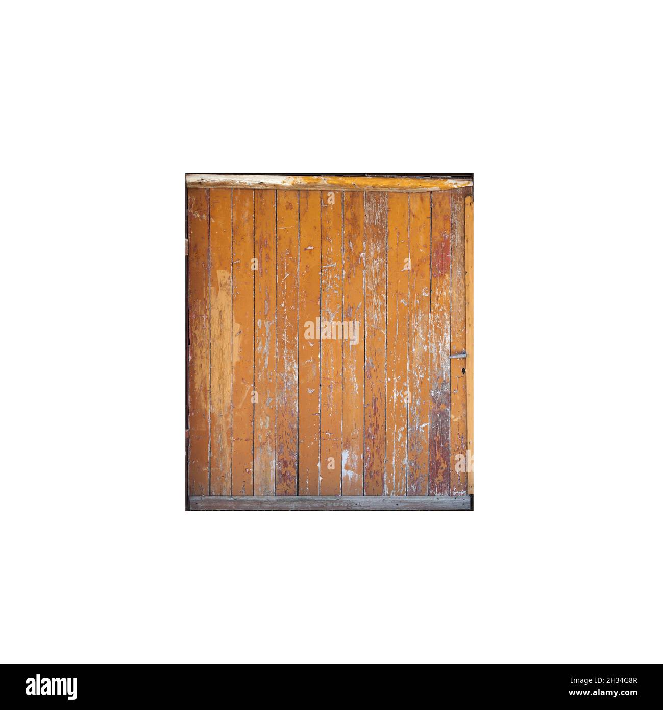 Old wooden garage gate isolated on white background Stock Photo - Alamy