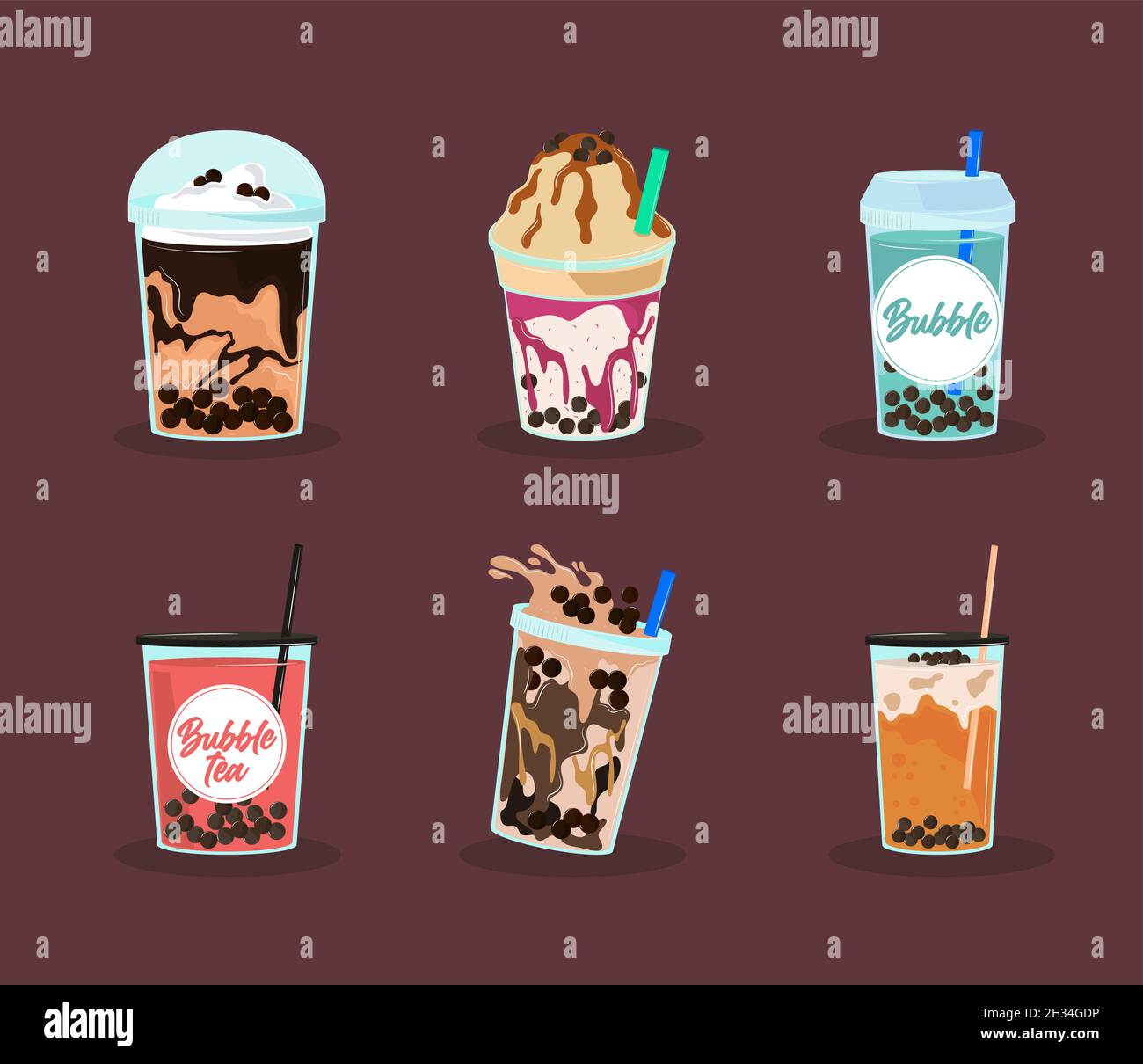 icons sweet bubble tea Stock Vector Image & Art - Alamy