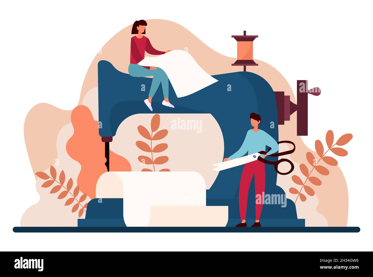 Sewing master Stock Vector Images - Alamy