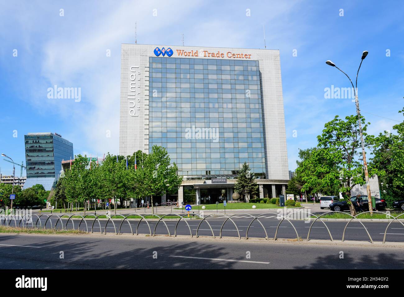 Bucharest, Romania - 15 May 2021: Main modern building of World Trade ...