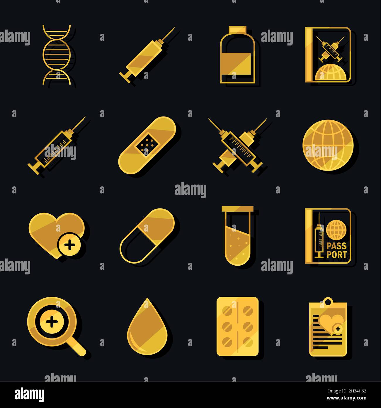 Golden plaster Stock Vector Images - Alamy