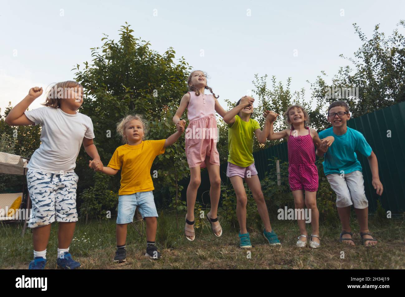 the sporting event for kids in the backyard Stock Photo - Alamy