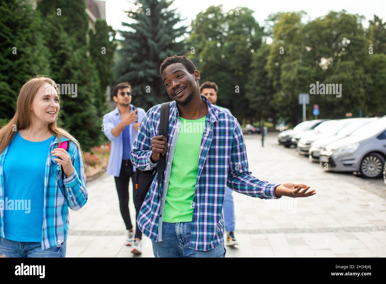 School boy walking out of school hi-res stock photography and images ...