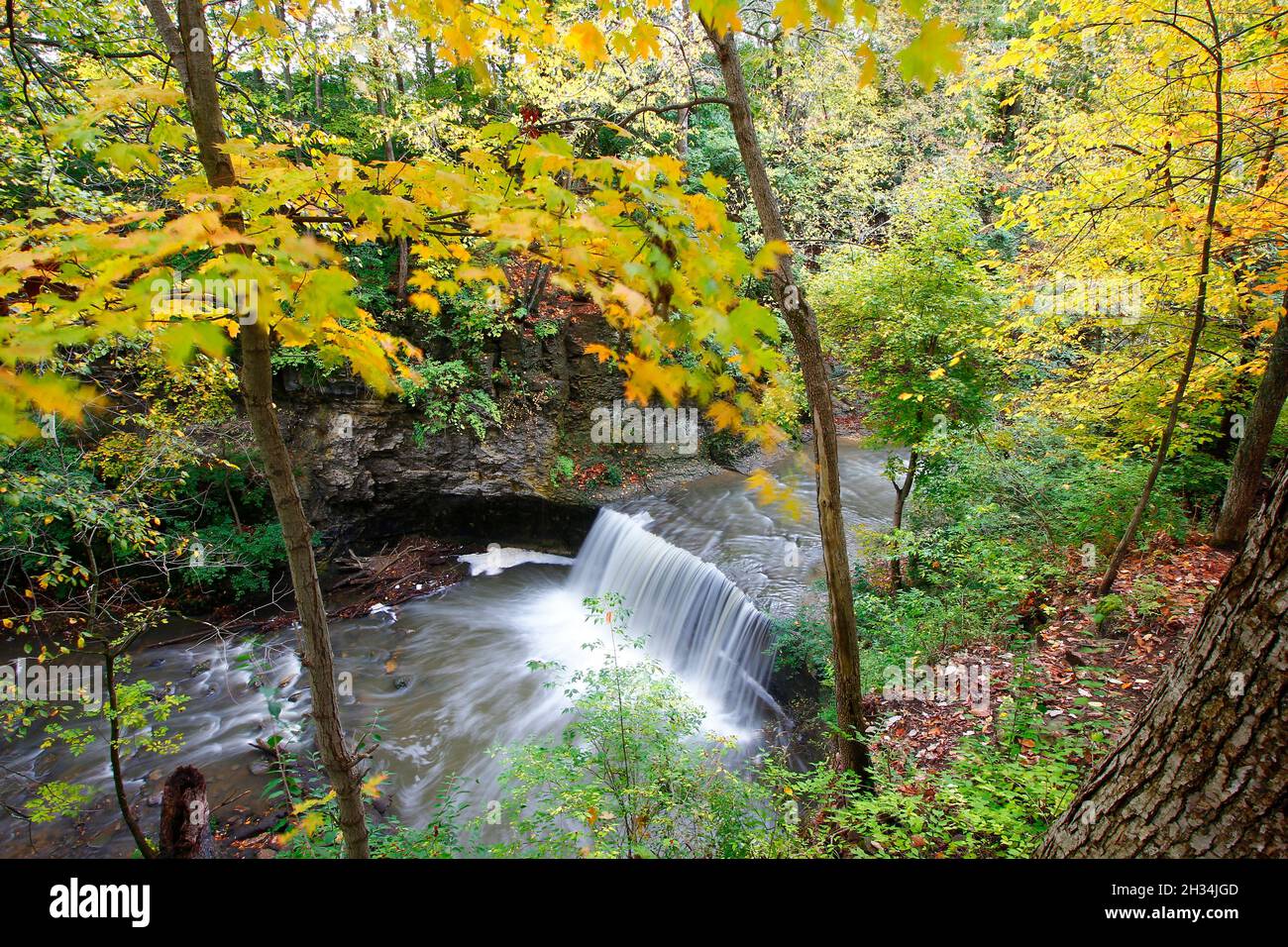 Indian Run Falls Park in Autumn, Dublin, Ohio Stock Photo - Alamy