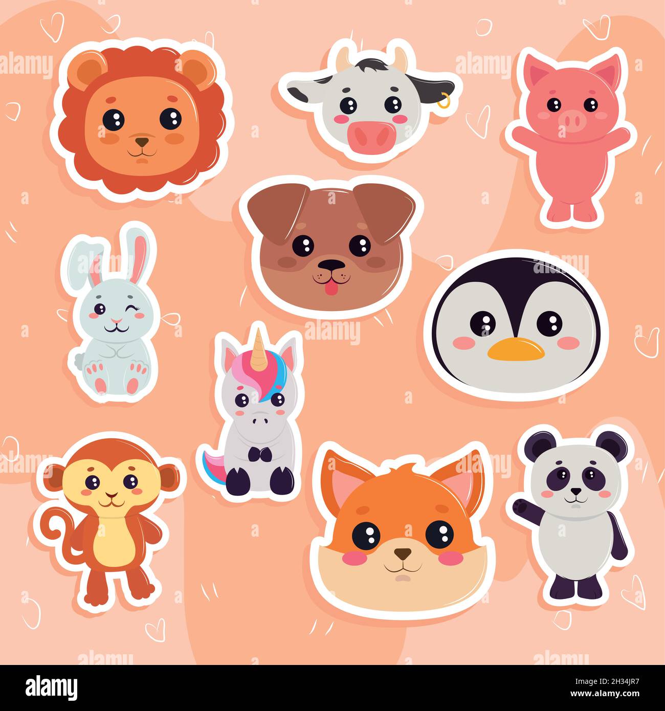 set of kawaii animals Stock Vector Image & Art - Alamy