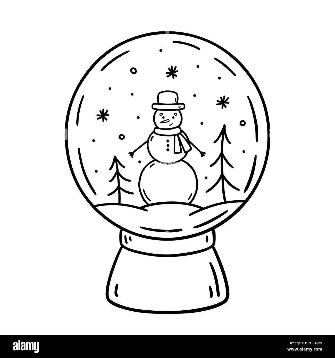Empty Snow Globe Coloring Page