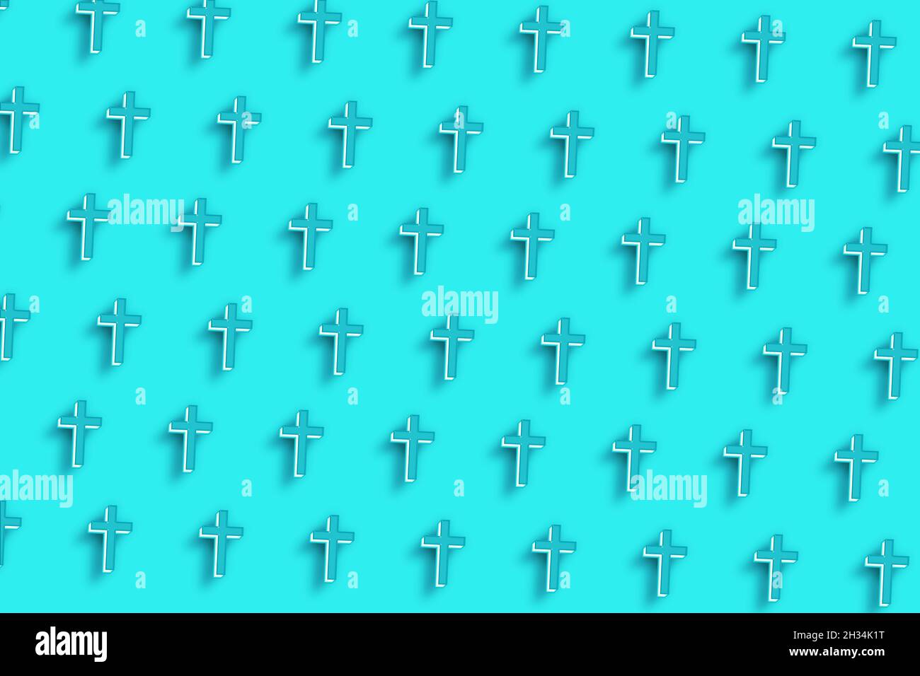 Christian Cross Symbol, Religion cross, Turquoise blue minimal ...