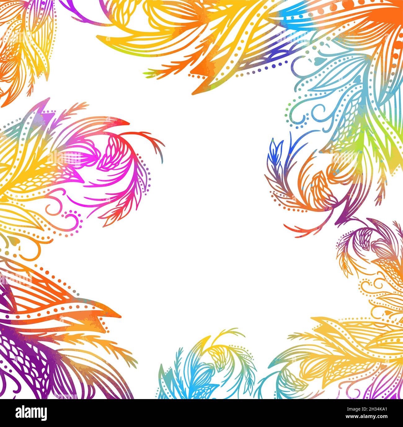 Multi-colored abstract background of lines and butterflies. Vector ...