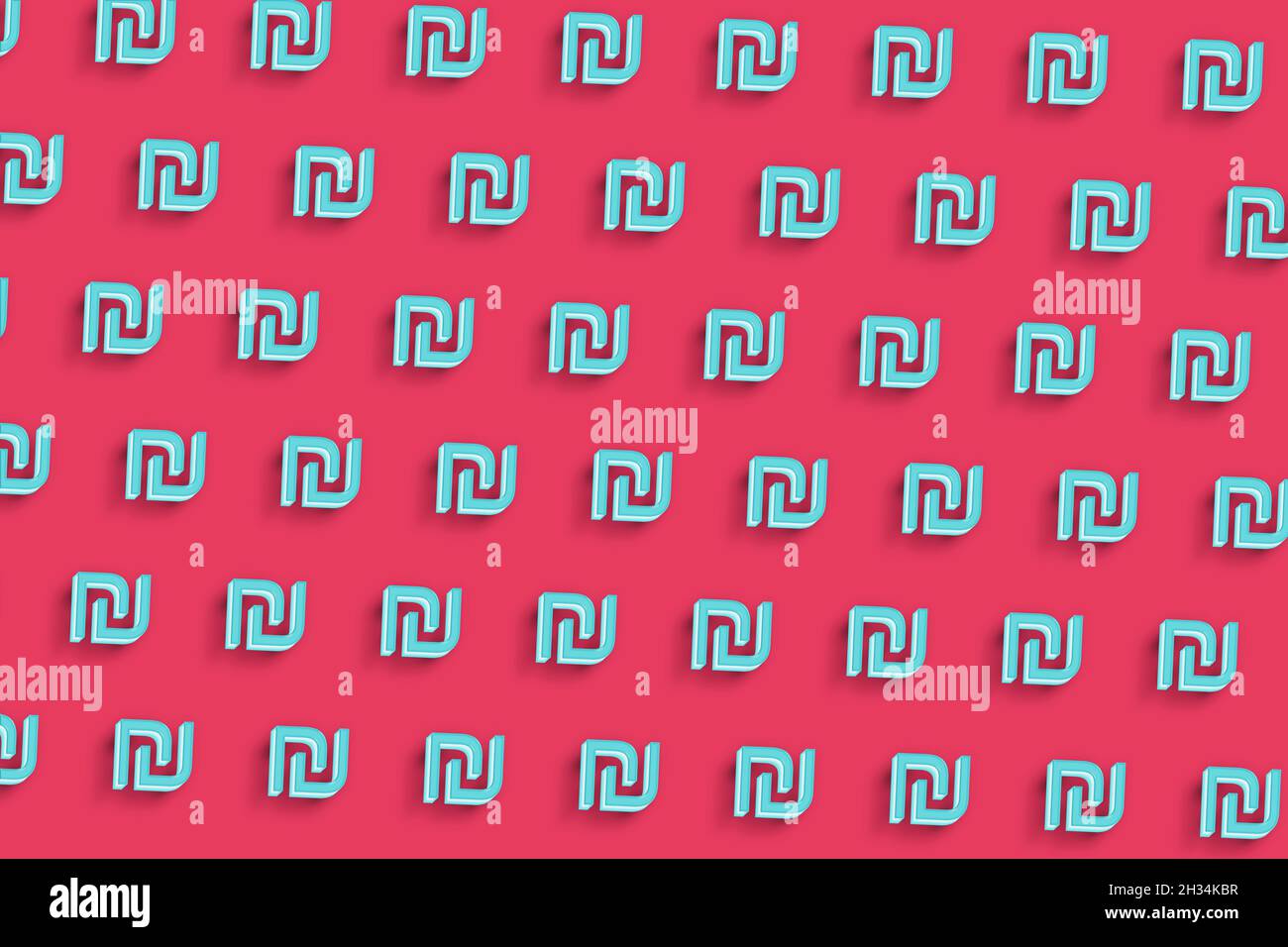 Israeli Shekel, ILS Shekel currency, Monetary currency symbol, Red ...