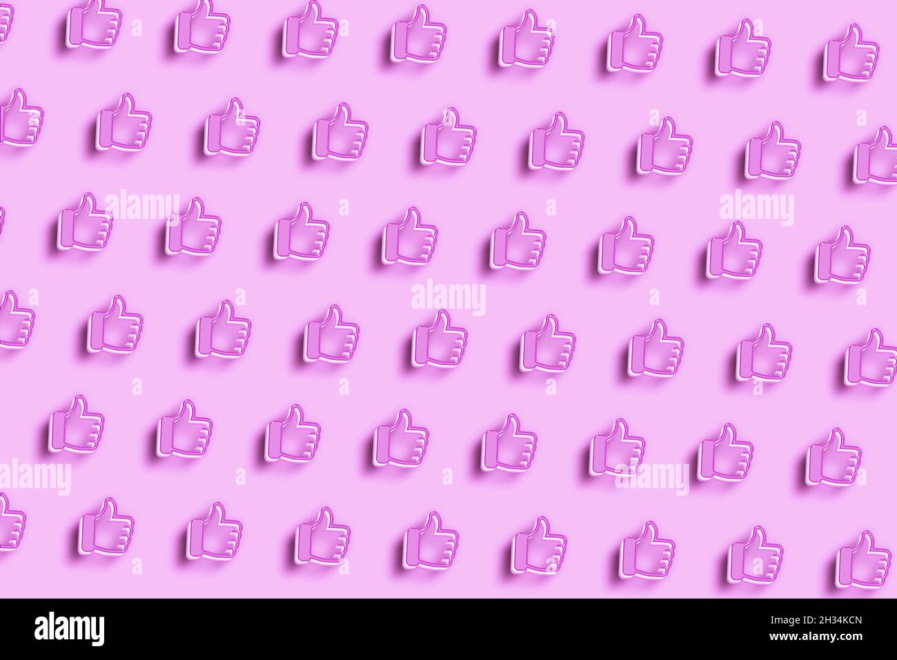 Like icon, Thumb up, OK sign. Like symbol, Pink minimal background ...