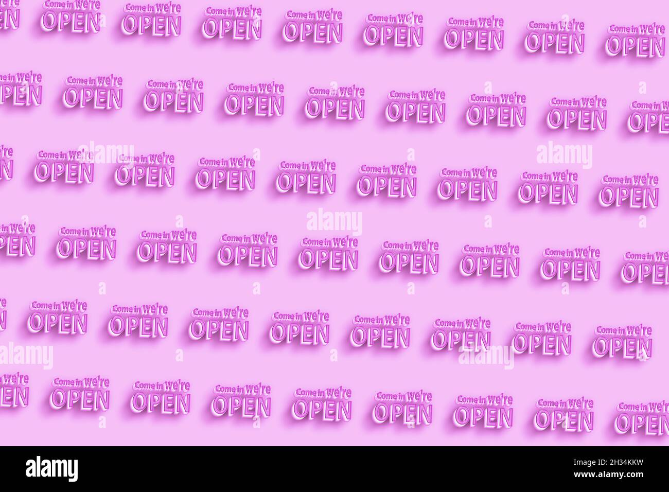 Come in we're Open Sign, Open Text, Business Concept, Pink minimal ...