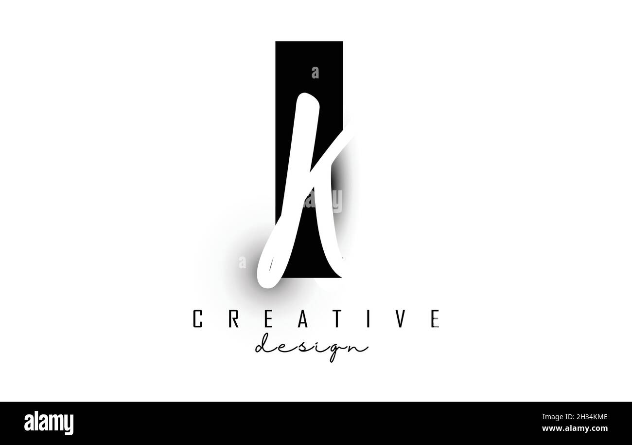 Letters IK logo with a minimalist design. Letters I and K with ...