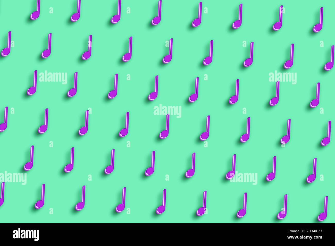 Quarter note symbol, Music Background, green minimal background Stock ...