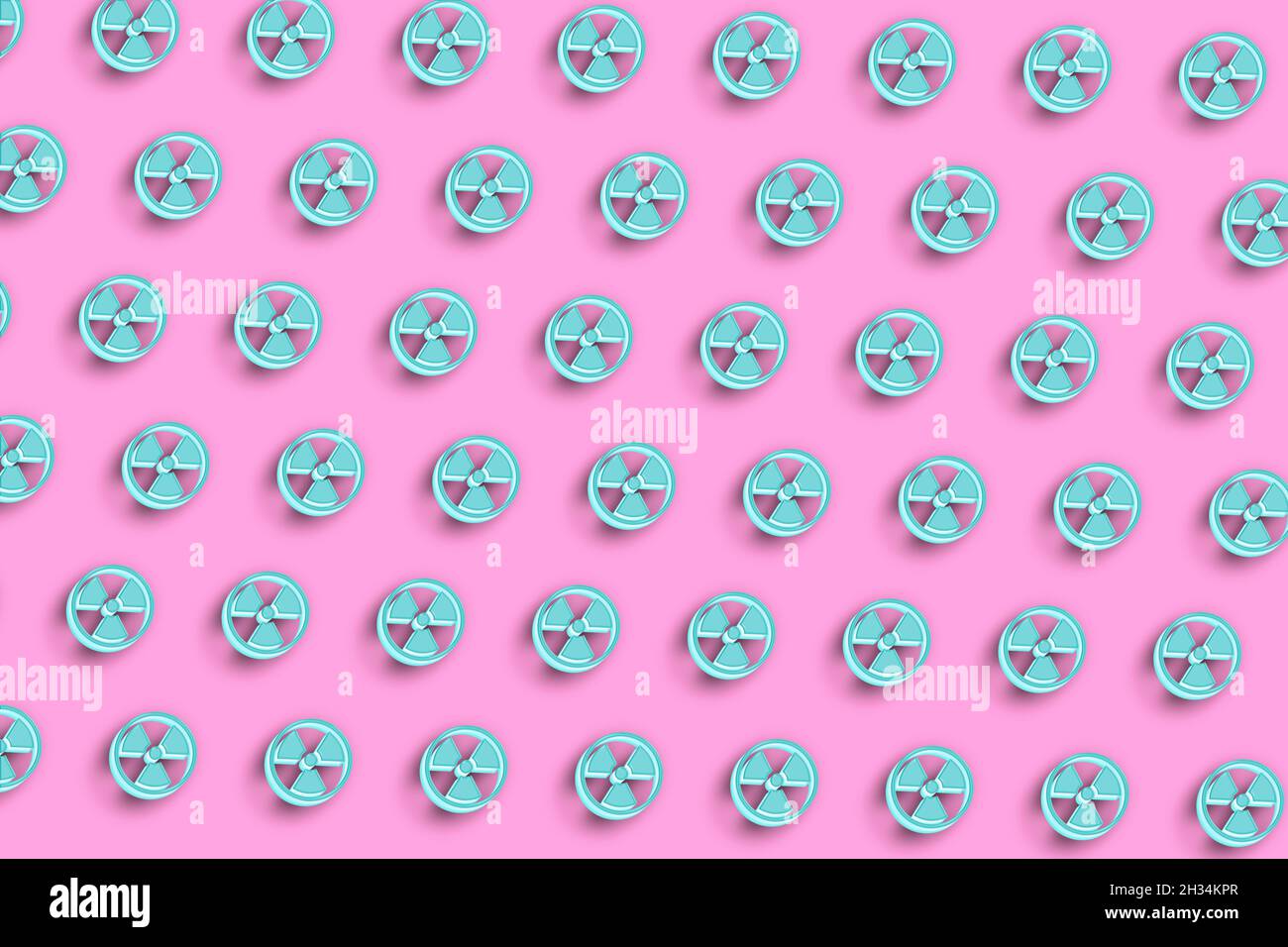 Radiation sign, Radiation symbol, hazard warning sign, pink minimal ...