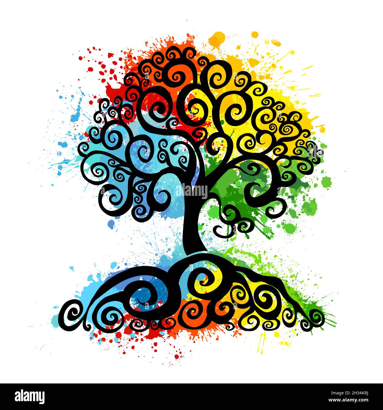 Abstract tree seasons of the year. Vector illustration Stock Vector ...
