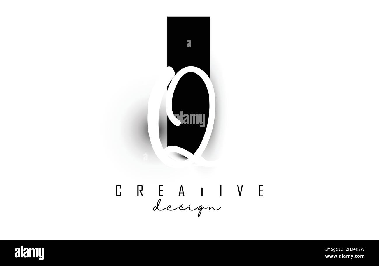 Letters IQ logo with a minimalist design. Letters I and Q with ...