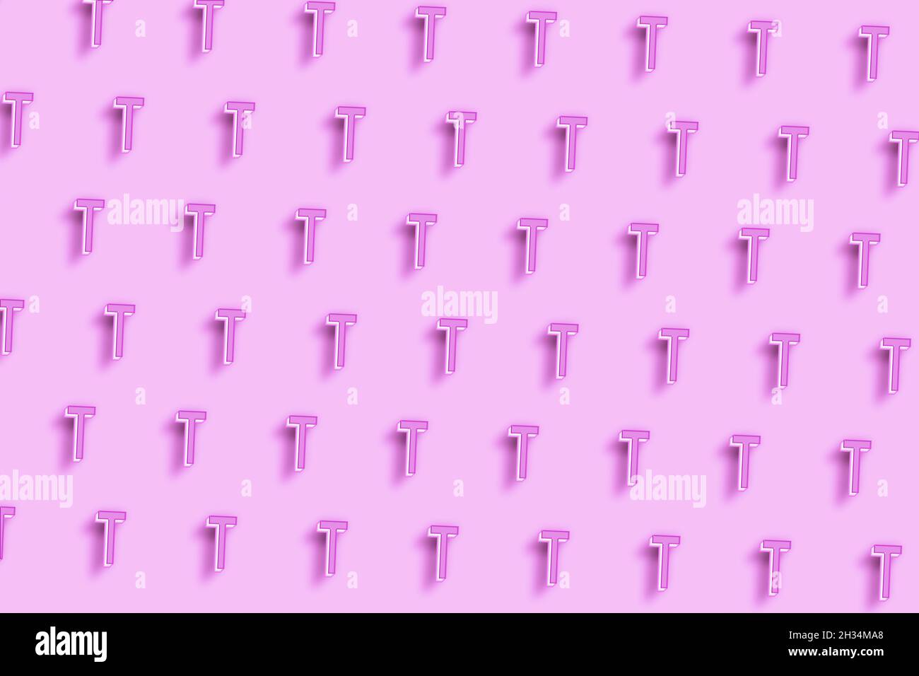 Tau sign. Tau letter, Greek Alphabet Symbol, Pink minimal background ...