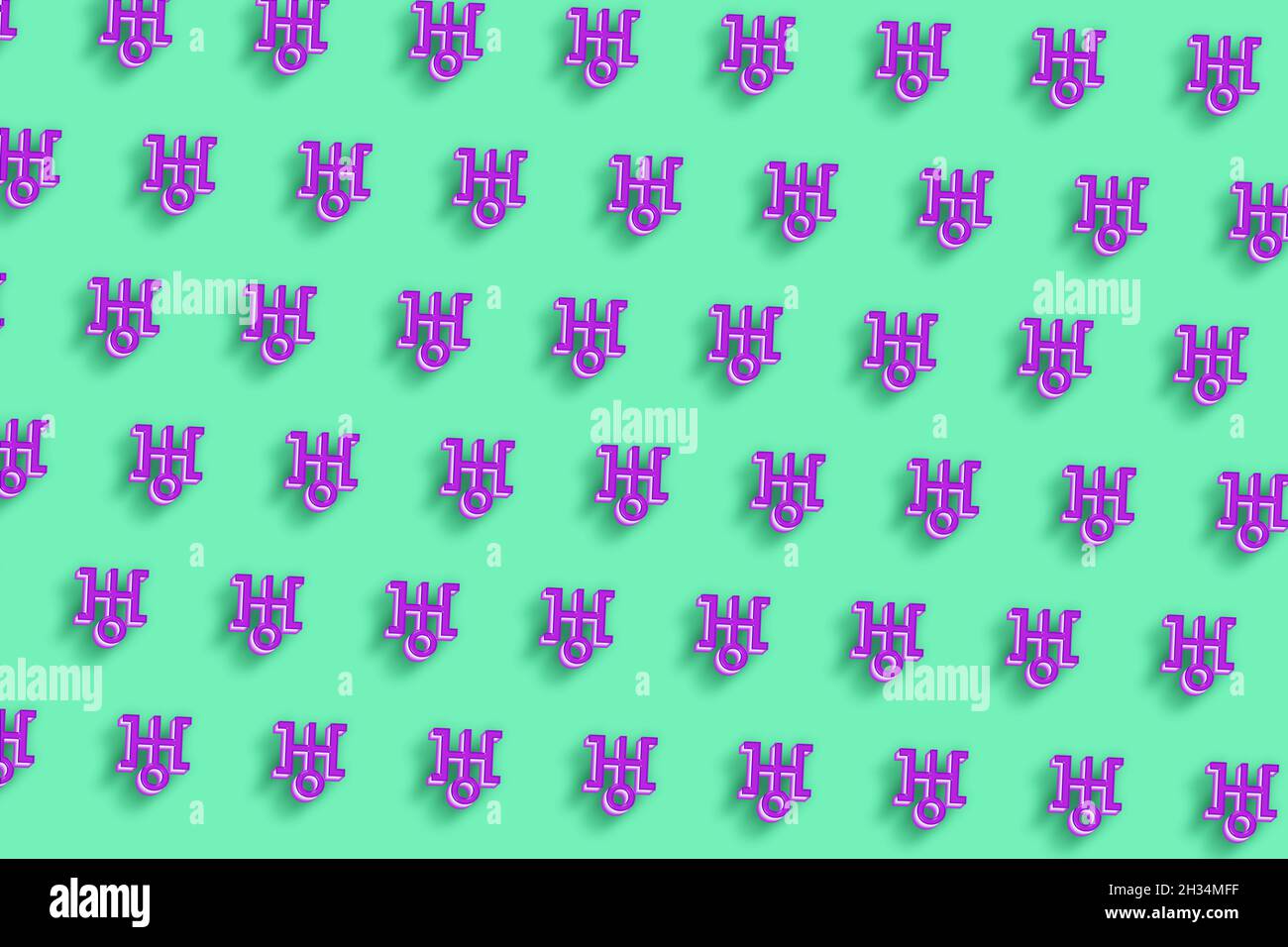 Symbol of Uranus, Uranus Sign, astrology Uranus planet, green minimal ...