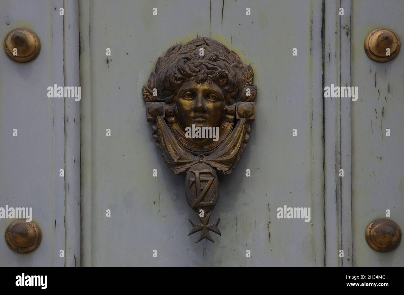 Detail of an ancient knocker Stock Photo - Alamy