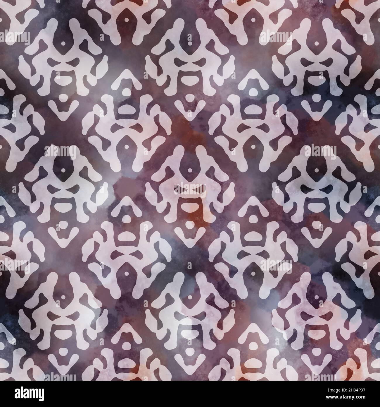 Seamless ornamental flourish damask surface pattern design for print ...