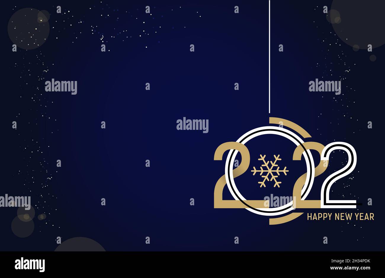 Dark blue background with text, 2022 happy new year. Modern graphic ...