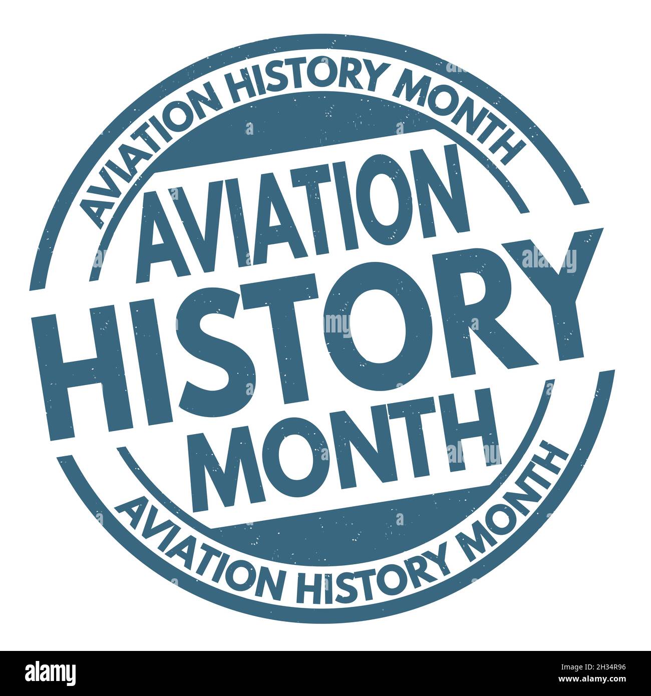 Aviation history month grunge rubber stamp on white background, vector ...