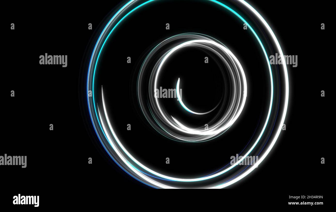 Abstract spiral rotating glow lines, computer generated background, 3D rendering background ...