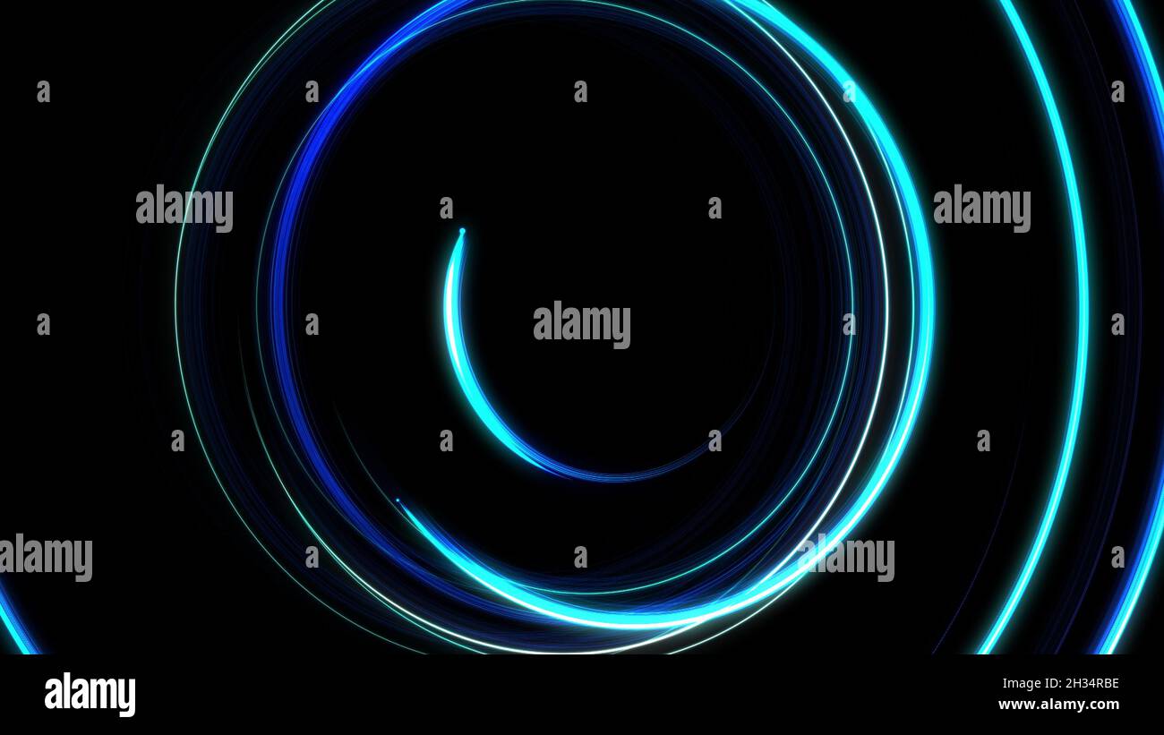 Abstract spiral rotating glow lines, computer generated background, 3D rendering background ...