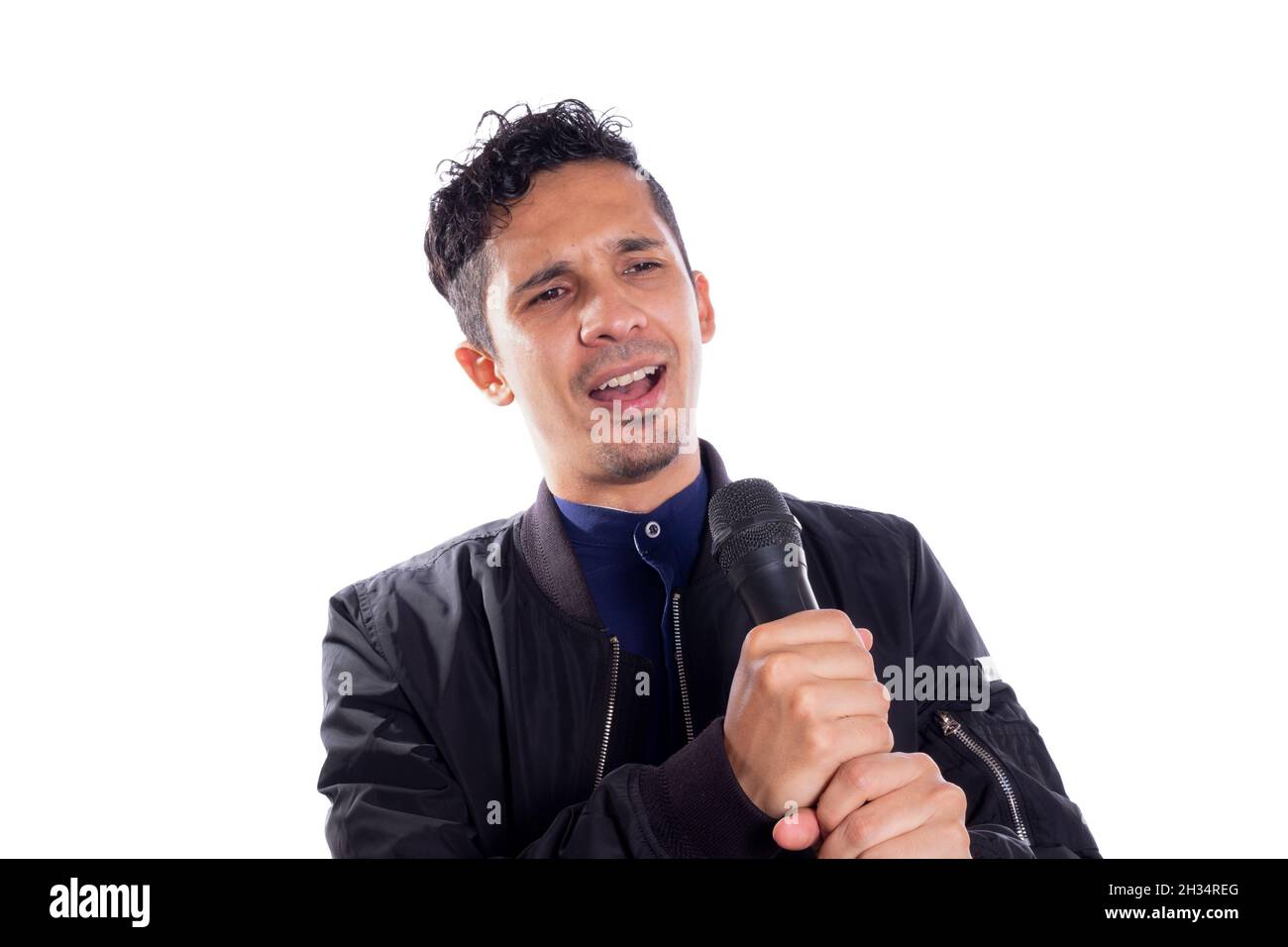 Screaming into mic hi-res stock photography and images - Alamy