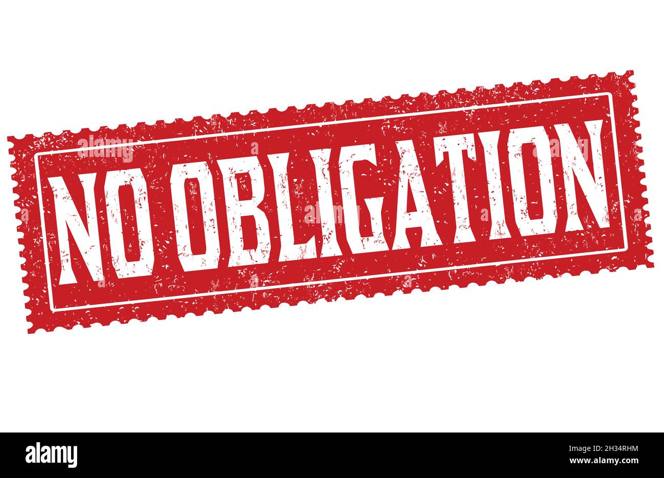 No obligation grunge rubber stamp on white background, vector ...
