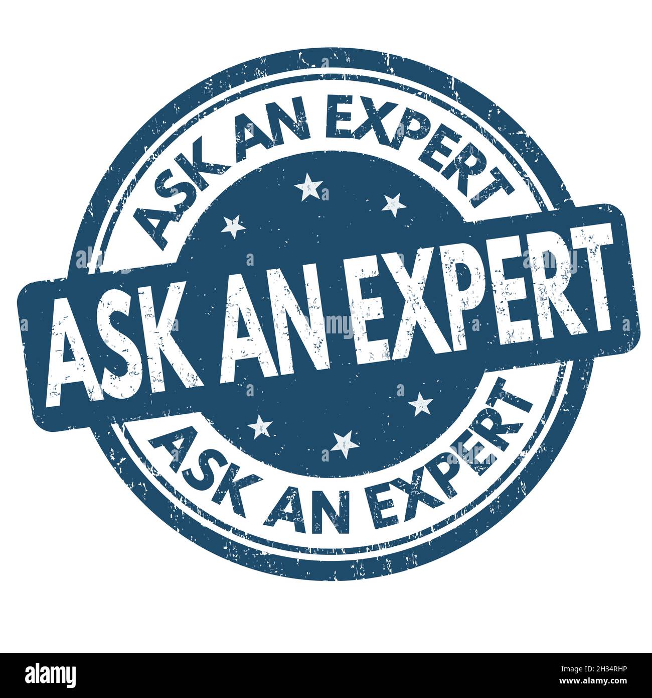 Ask an expert grunge rubber stamp on white background, vector ...