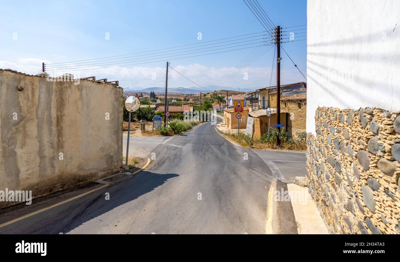 crossroads located in Meniko in cyprus Stock Photo - Alamy