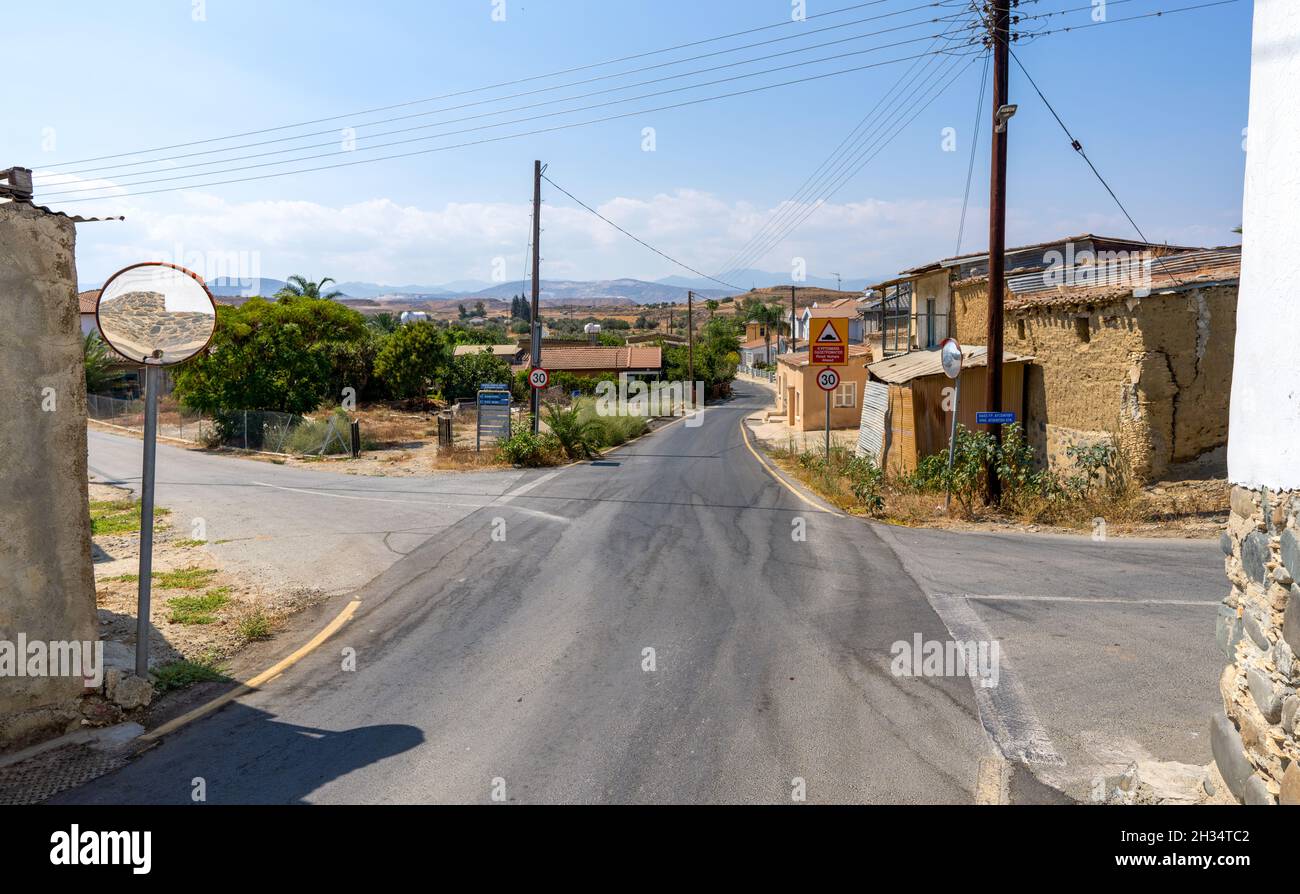 crossroads located in Meniko in cyprus Stock Photo - Alamy