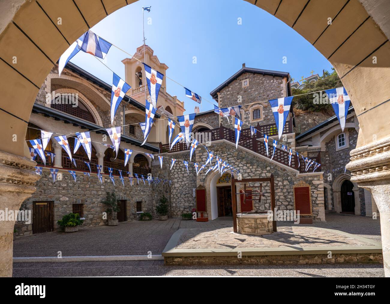 Courtyard of the Kykkos Monastery in Cyprus Stock Photo - Alamy